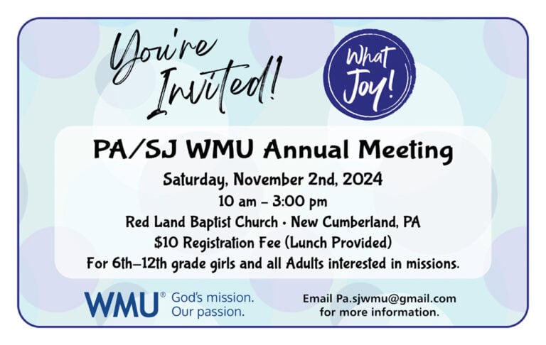 2024 PA/SJ WMU Annual Meeting - Baptist Resource Network